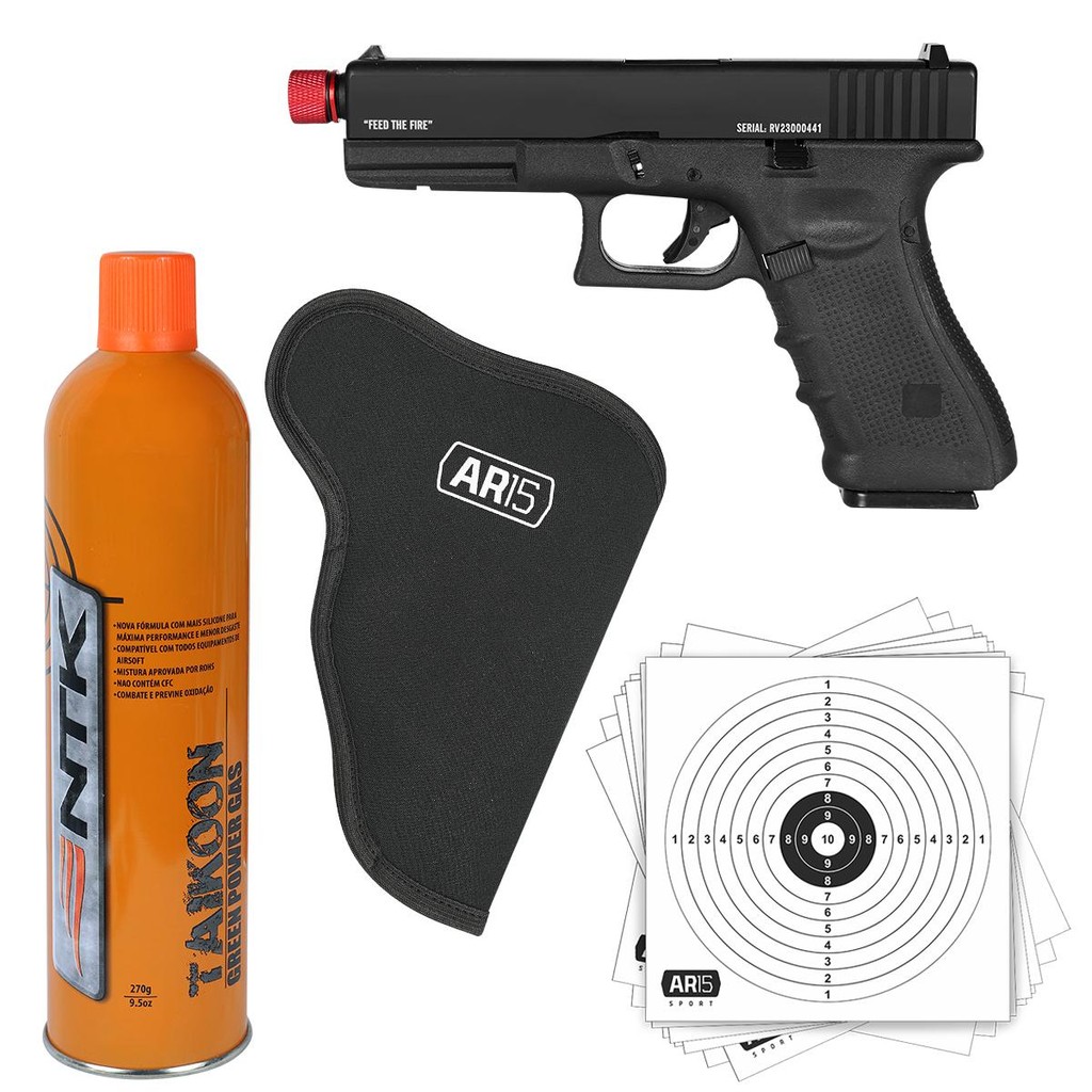 Pistola TAG Airsoft San 17 Raven + Coldre Ar15 Sport | Shopee Brasil