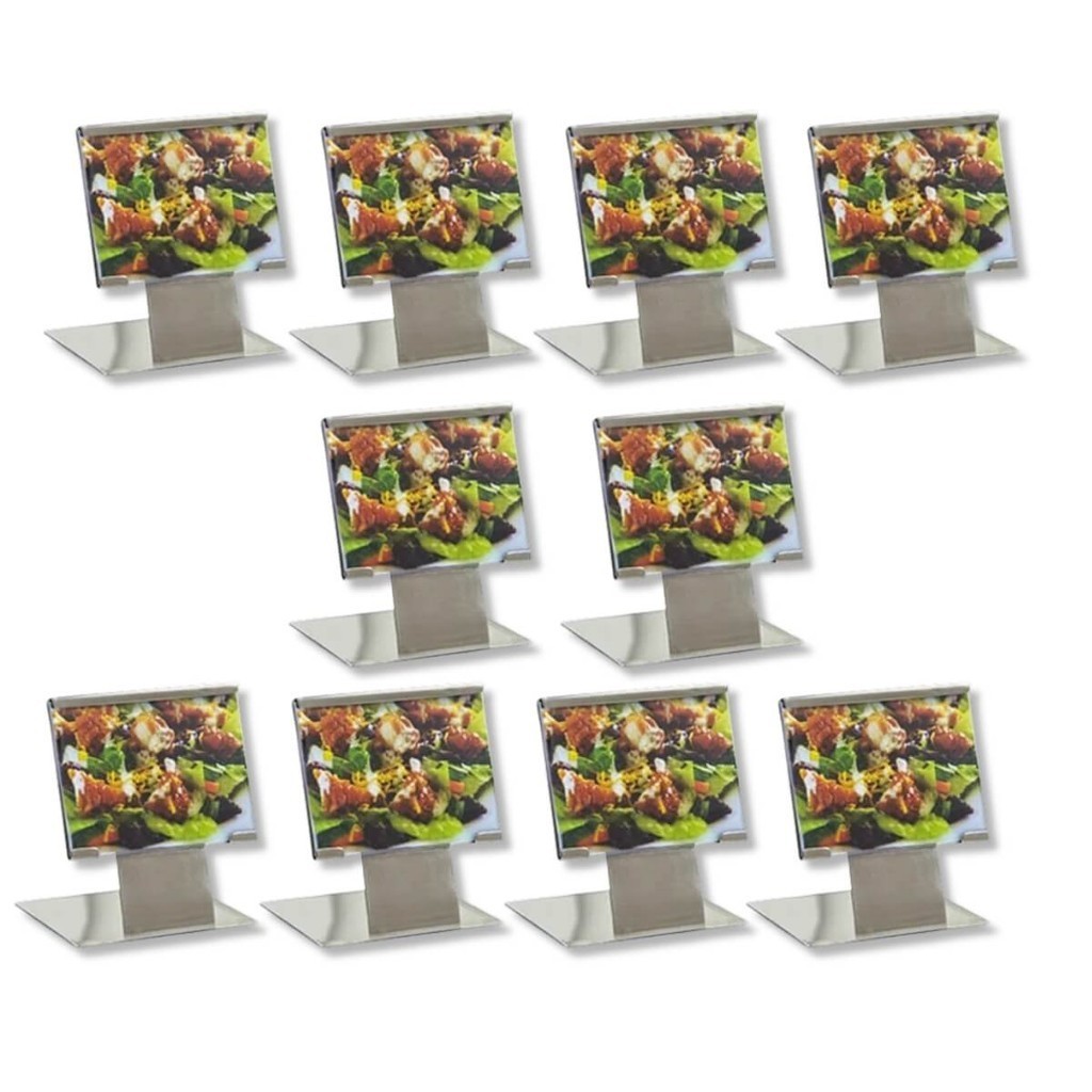 Kit 10 Mini Displays Em Aço Inox Para Mesa Buffet Bar E Restaurante ...