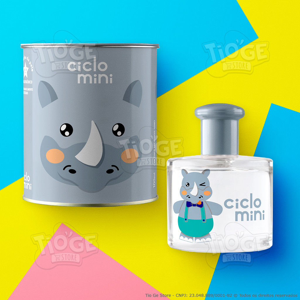 Perfume Infantil Rino Ciclo Mini Deo Colônia com Lata Personalizada ...