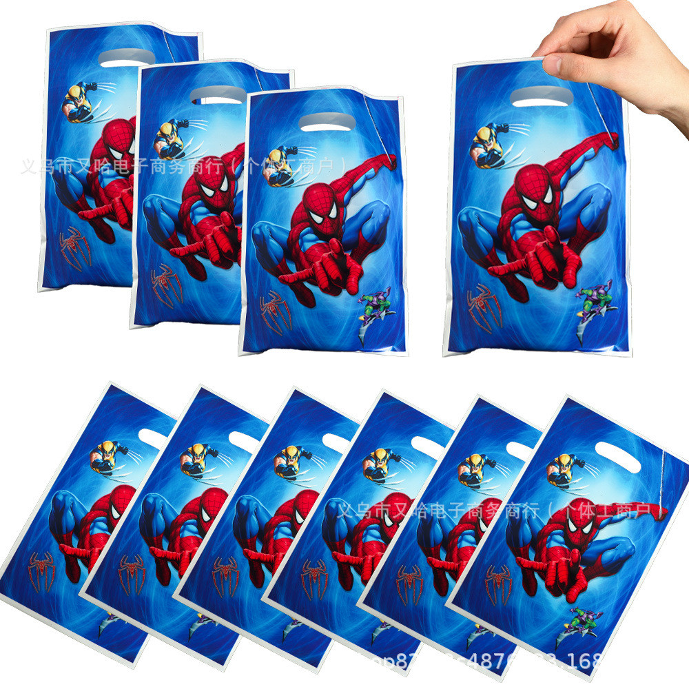 10 pçs saco de presente do homem-aranha saco de doces bob esponja calça ...