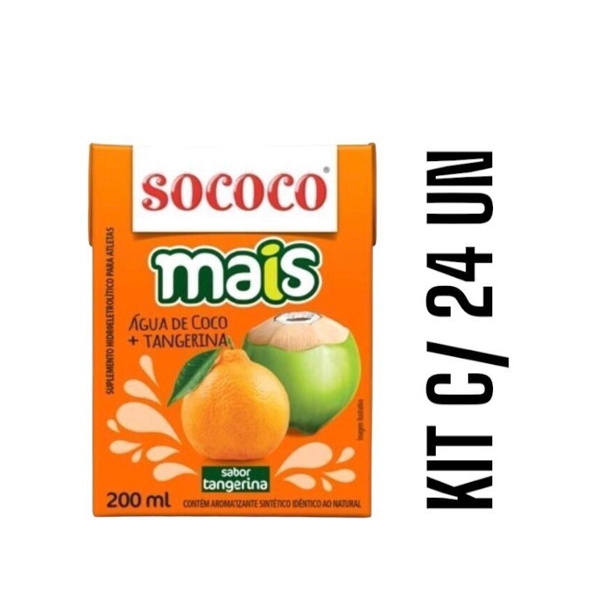 Kit 24 Un Agua De Coco Sococo Mais Tangerina 200ml | Shopee Brasil
