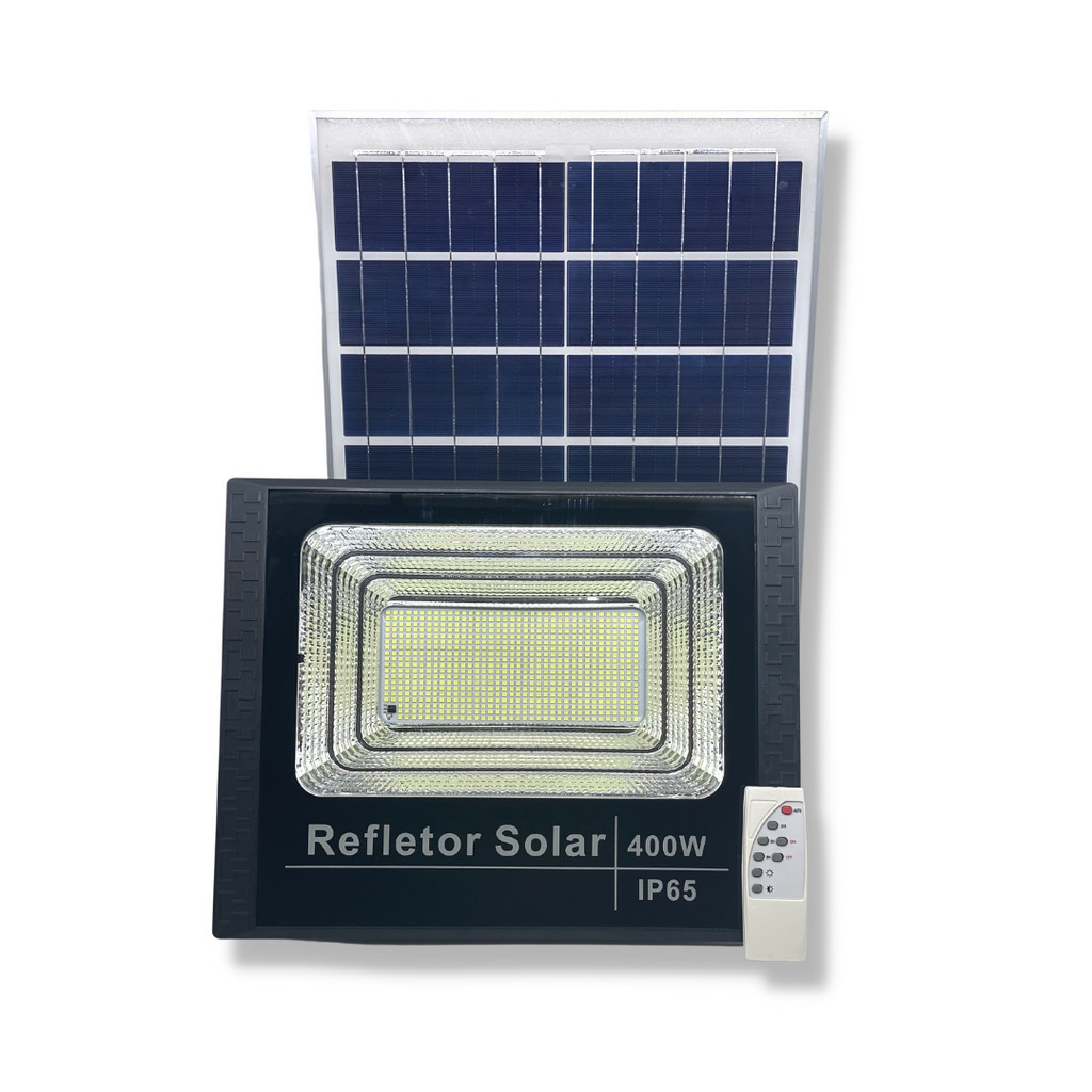Kit 5 Refletores Led Solar 400w 6000k +Placa Solar+Controle | Shopee Brasil