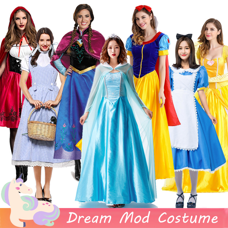 Elsa Anna Frozen Belle Snow White Princess Cosplay Traje Para Mulher ...