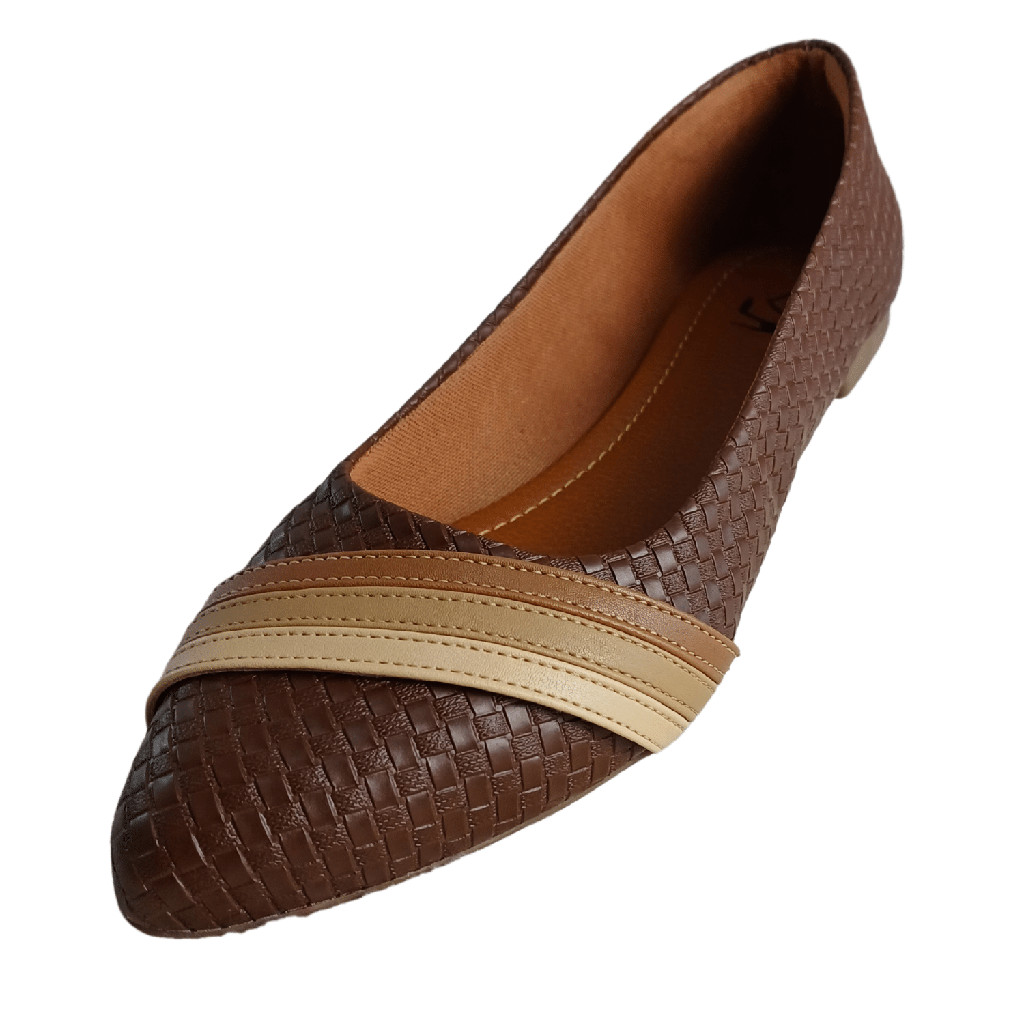 Sapatilha feminina tamanho especial tricê chocolate bico fino | Shopee ...
