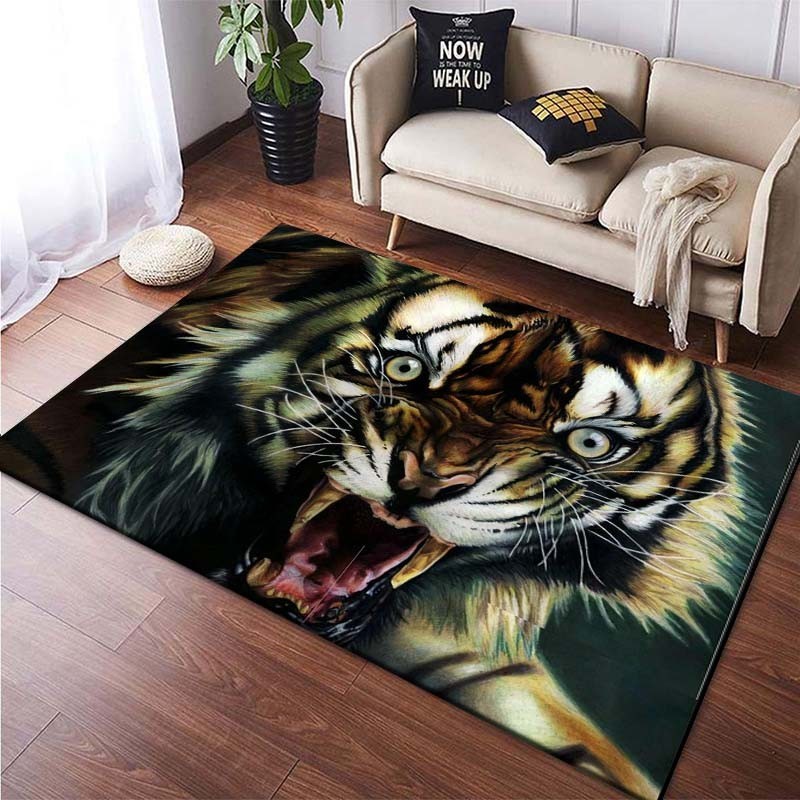 Leopard Lion Print Carpet Para Sala De Estar/Porta/3D Quarto/Banheiro ...