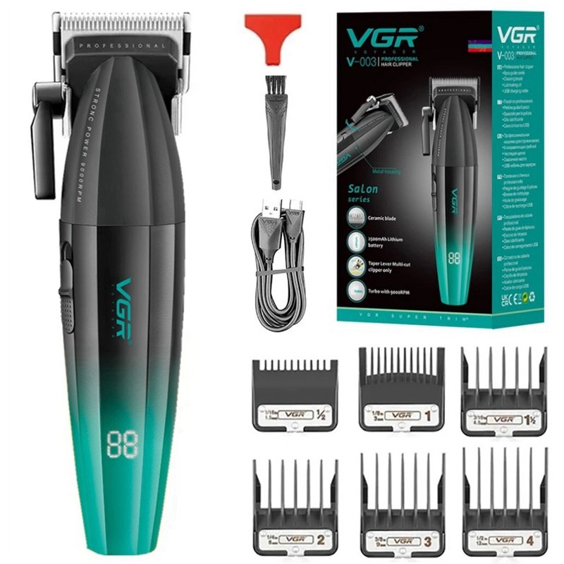 Original VGR Professional Hair Clipper para homens, aparador de cabelo recarregável, 9000RPM ...