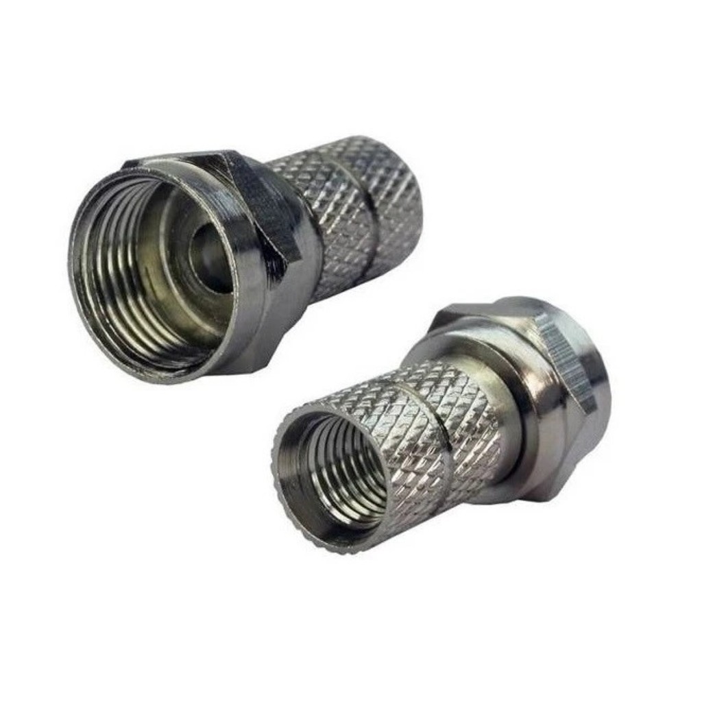 Conector F Fêmea RG 6 com Rosca para Cabo Coaxial | Shopee Brasil