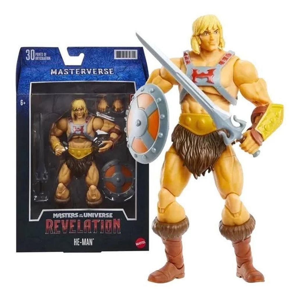 Boneco - Mestres do Universo - He-man - Masterverse MATTEL | Shopee Brasil