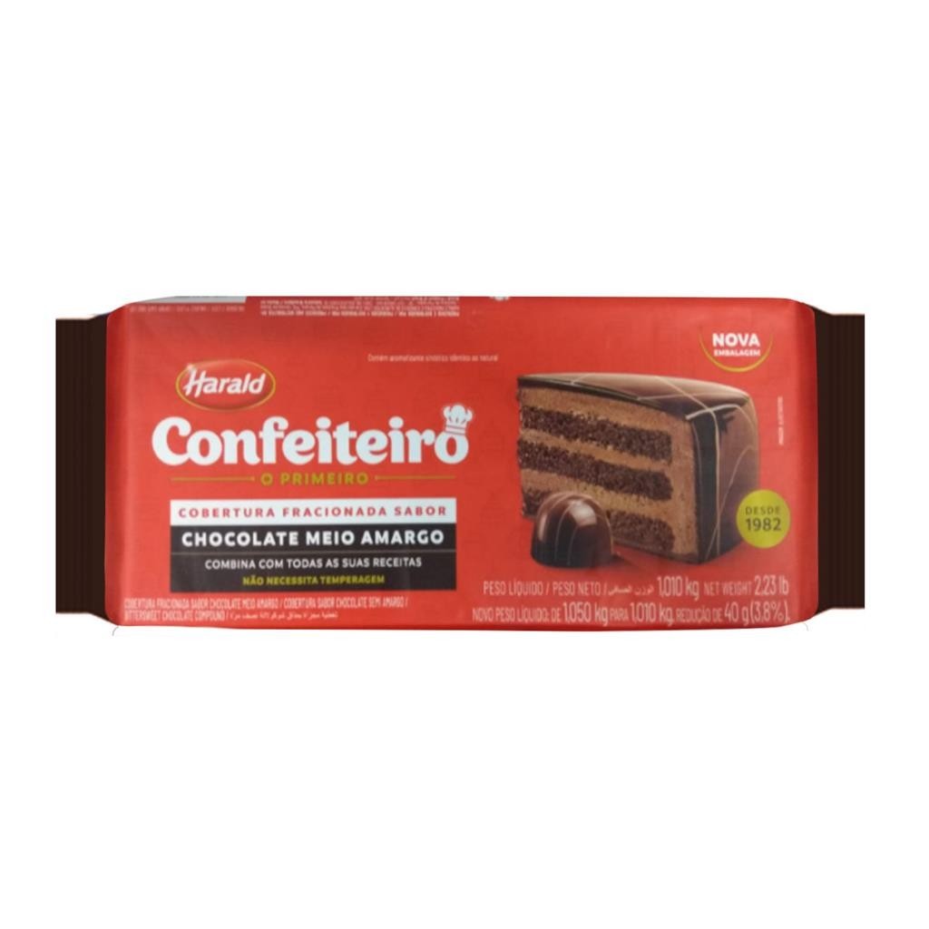 Chocolate Harald Confeiteiro Barra 1,05kg Meio Amargo | Shopee Brasil