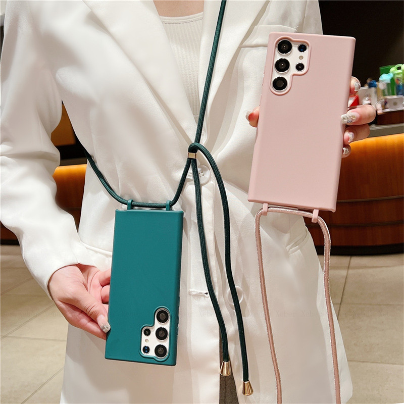 Para Samsung S24 FE A06 A16 A55 A15 S24 Plus S24 Ultra A25 A35 A05 A05s 5G S10 Luxo Crossbody ...