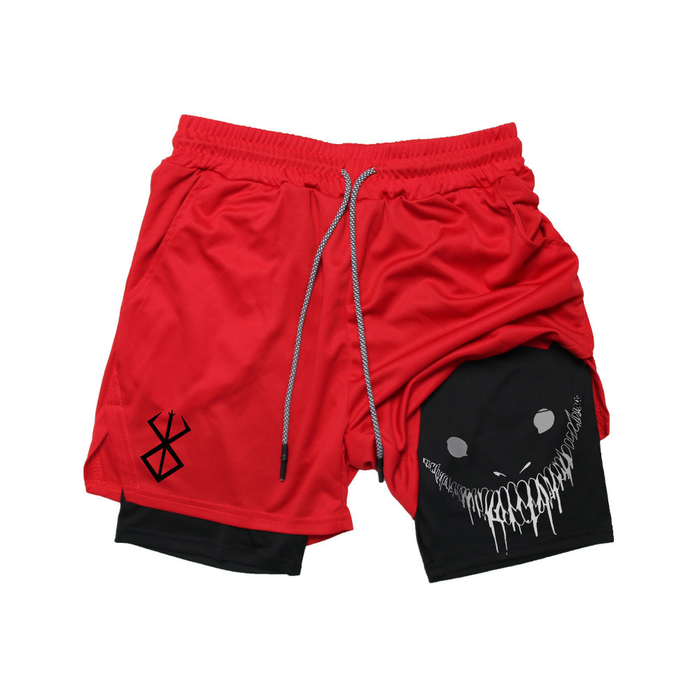 Anime berserk running shorts Homens 2 Em 1 De Treinamento De Ginástica ...