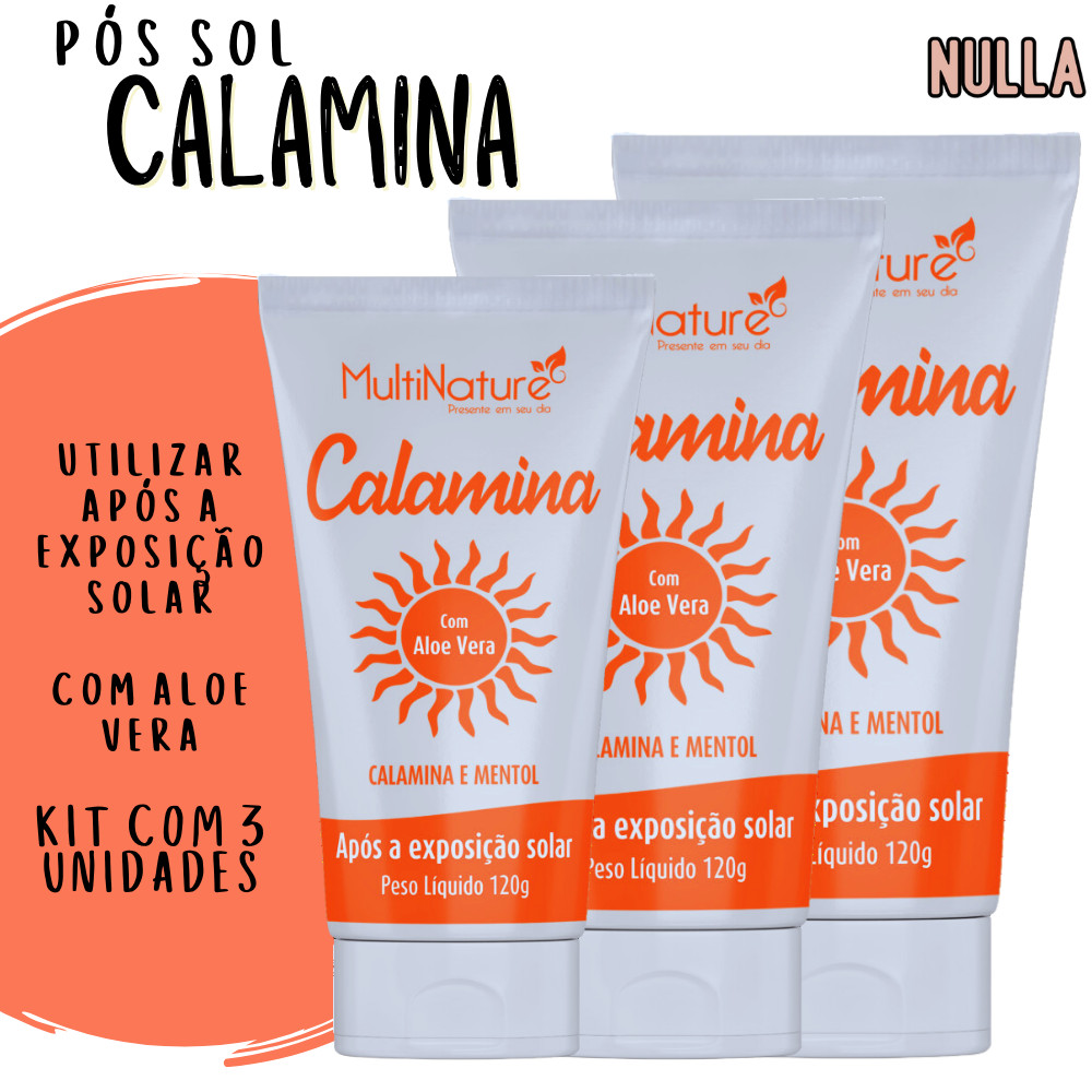 KIT C/ 3 UNID. CALAMINA PÓS SOL COM ALOE VERA Loção em bisnaga 120 g ...