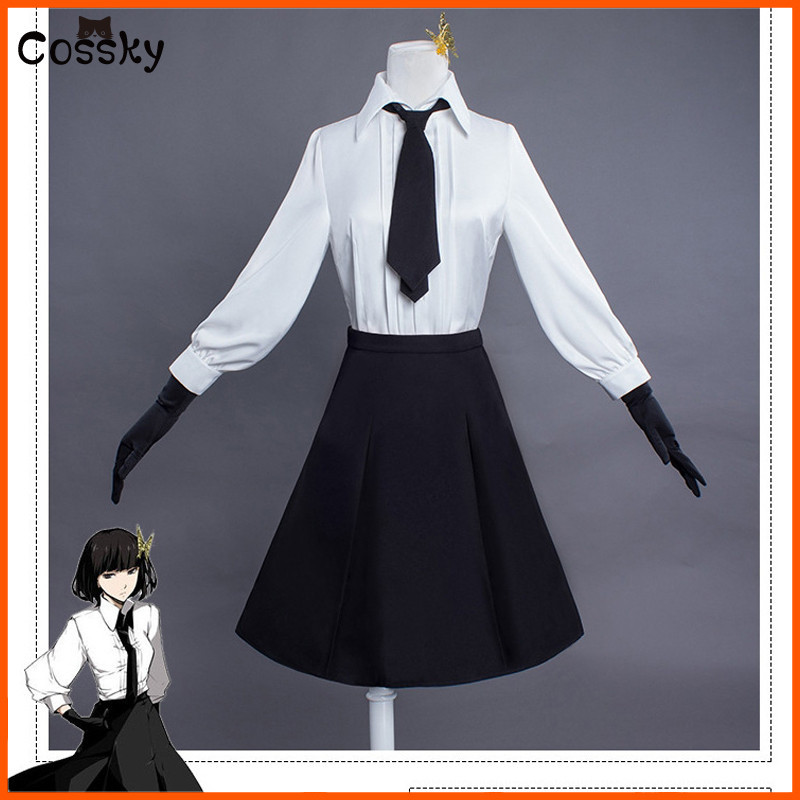 Yosano Akiko Cosplay Costume Wig Anime JK Festa De Halloween Uniformes ...