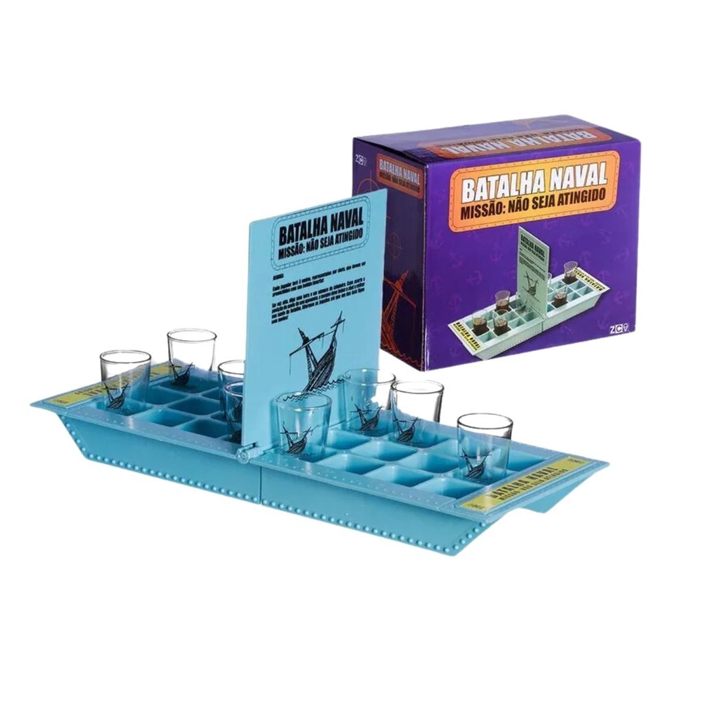Jogo Com 8 Shots 50ml Batalha Naval Zona Criativa | Shopee Brasil