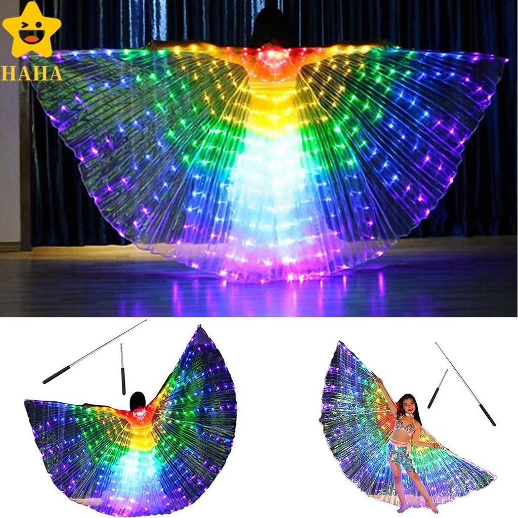 Asas De LED Isis Belly Dance Wings Colorful Butterfly C/Paus ...