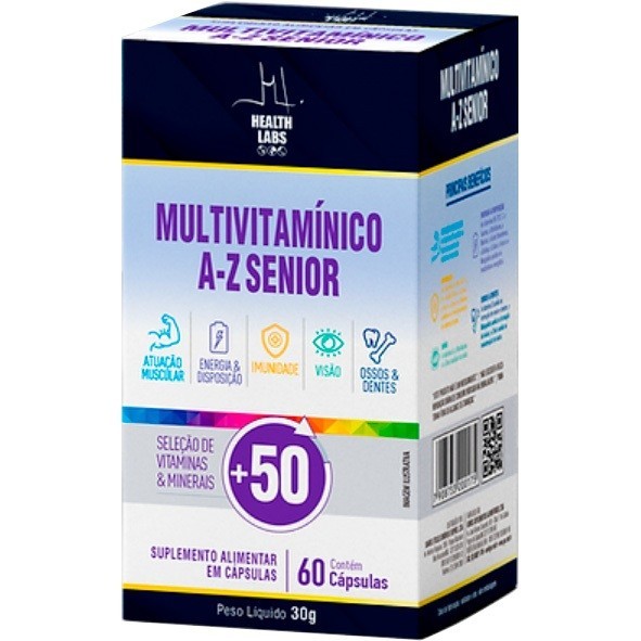Multivitamínico A-Z Senior - 60 Cápsulas - Health Labs | Shopee Brasil