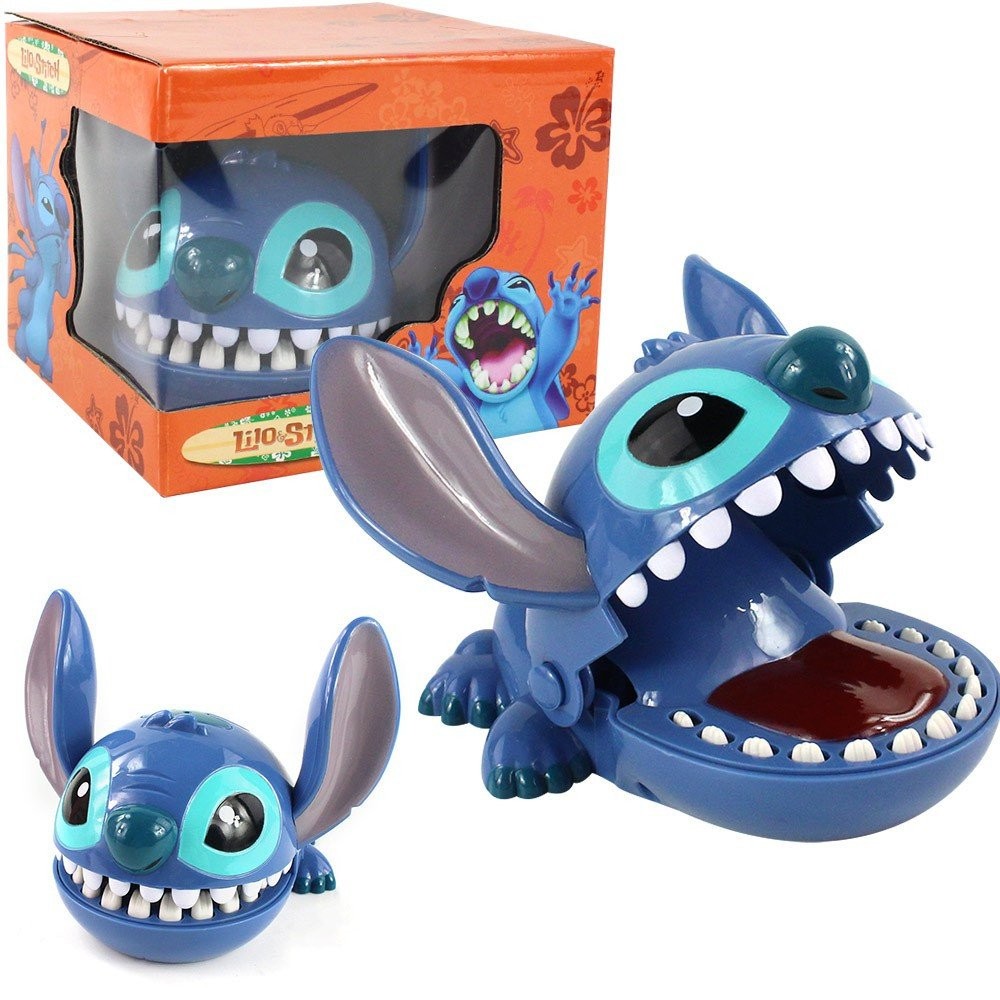 16cm Disney Lilo & Stitch Anime Stich Bite Finger Figures Dentista Push ...