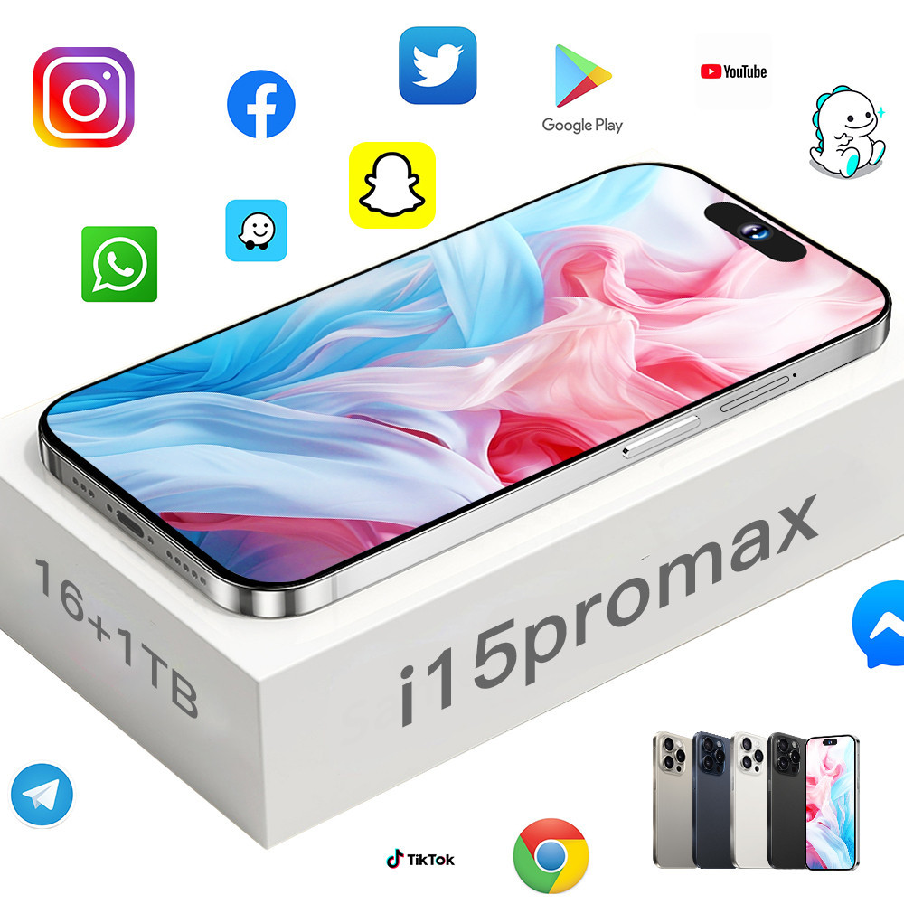 Novo Celular i15 Pro Max Tela Cheia De 6,3 Polegadas 4 + 512GB Cartão SIM Duplo HD 8 + 13MP ...