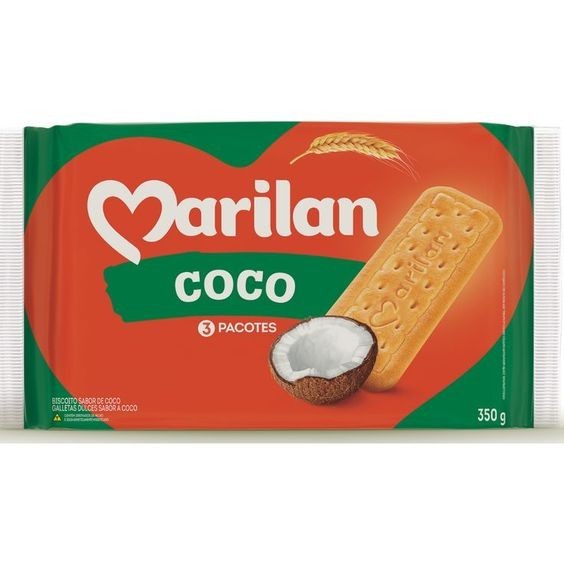Biscoito Doce Marilan Sabor Coco Fresquinho e Saboroso 350g | Shopee Brasil