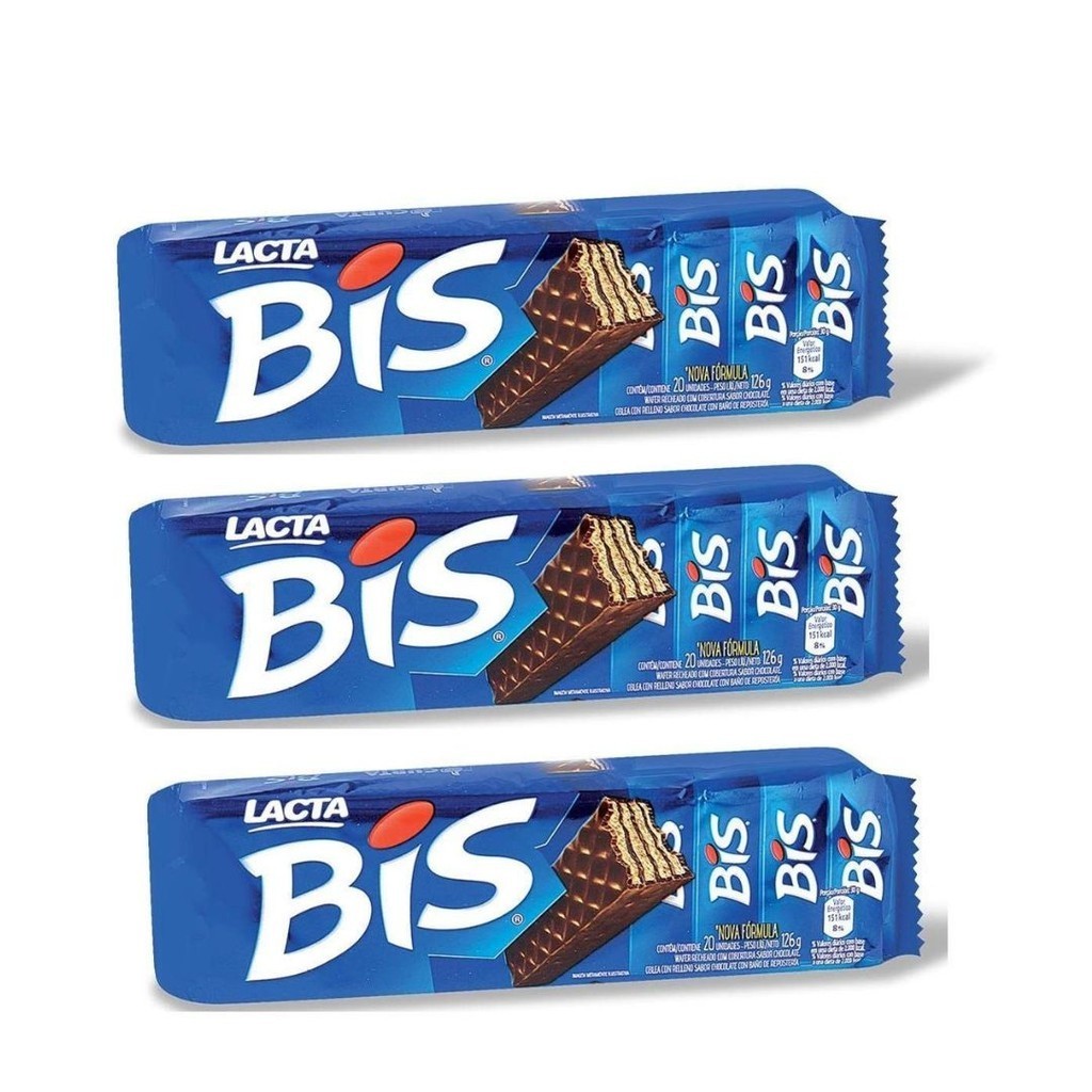 Chocolate Bis Ao Leite Lacta Kit com 3 un | Shopee Brasil