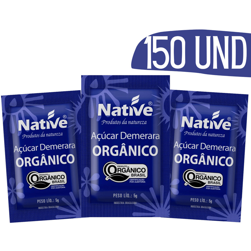 Açucar em Sache Native Demerara 5g Organico - 150 und Individual ...