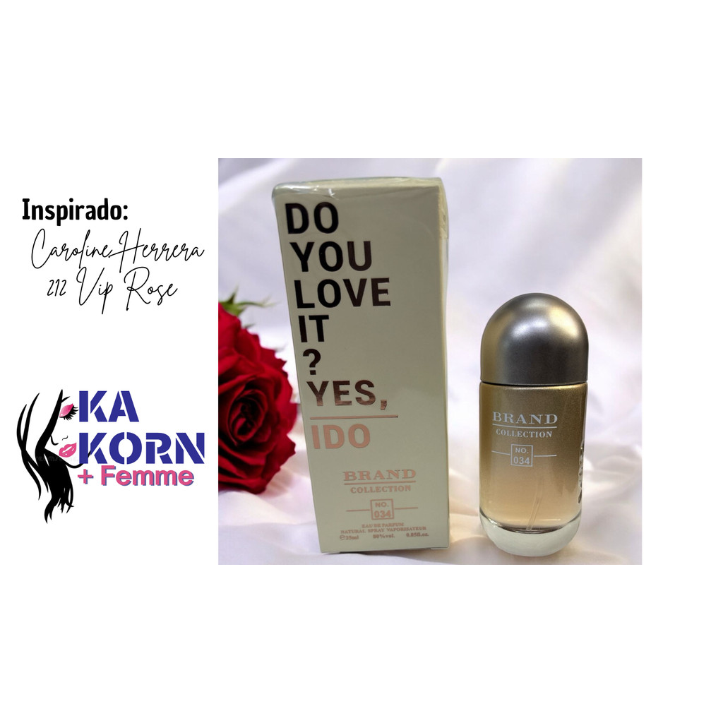 Perfume Brand Collection 25ml N 34 Inspirado 212 VIP rosé | Shopee Brasil