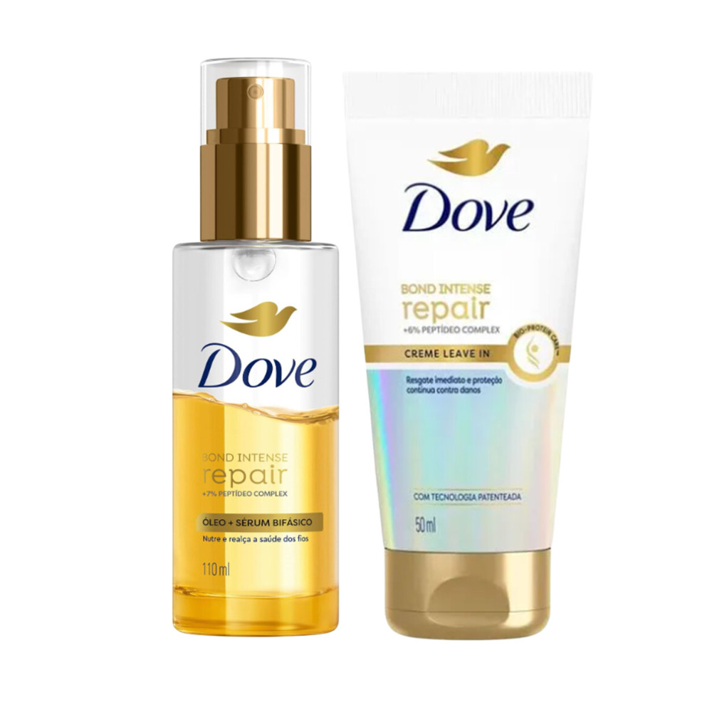 Óleo e Sérum + Creme Leave-in Bond intense Repair Dove Kit | Shopee Brasil