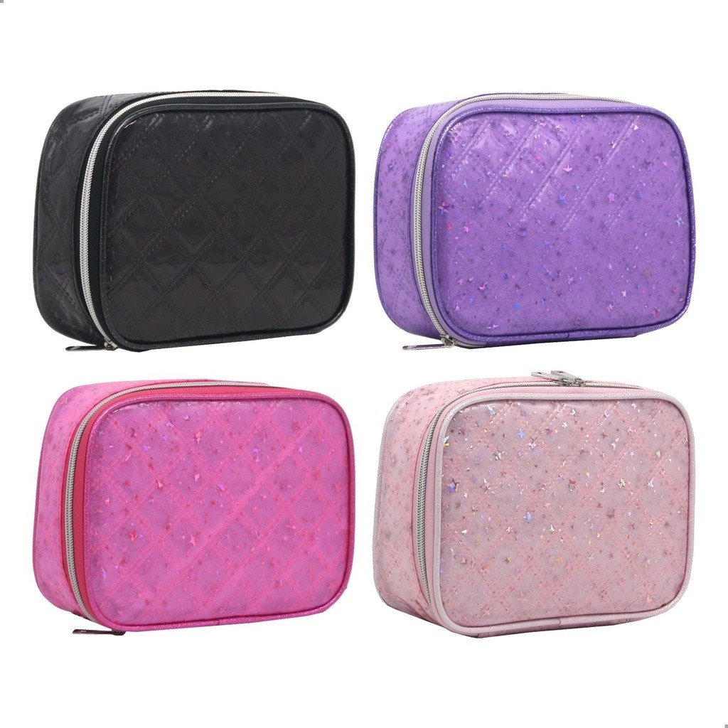ESTOJO QUADRADO EM PVC COM GLITTER YEPP | Shopee Brasil