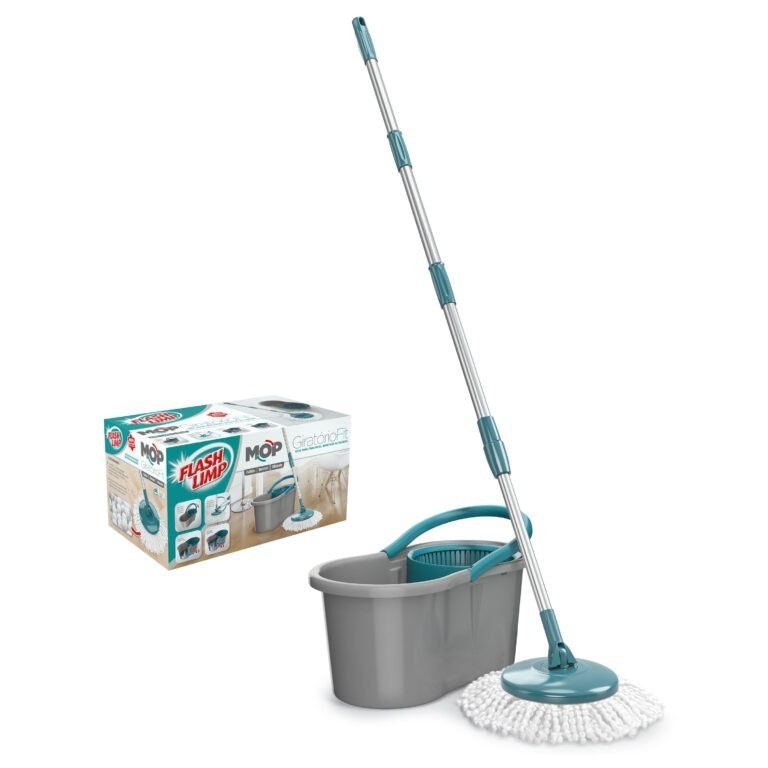 Mop Giratorio Fit Limpeza Casa Banheiro Pratico Flash Limp Original ...