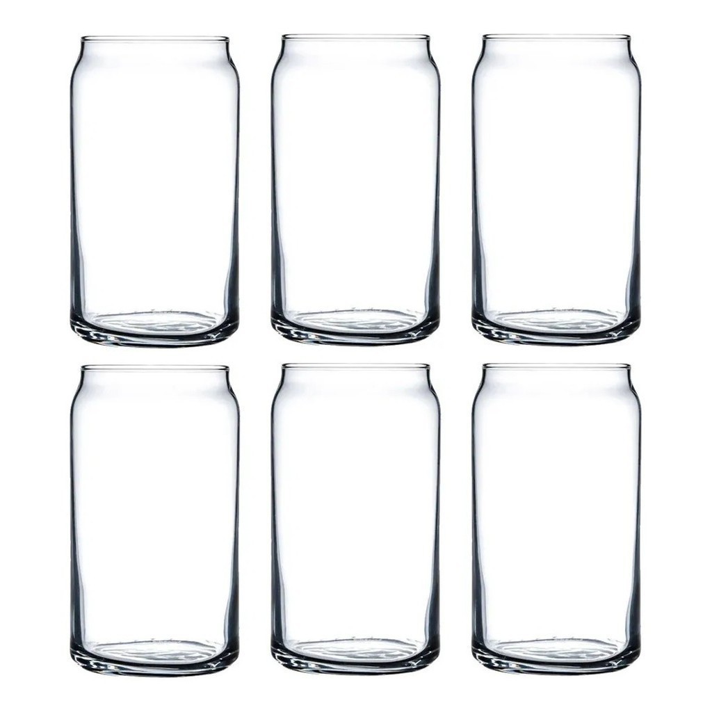 kit de 6 Copos De Vidro Temperado Vidro Transparente Can 480ml Copo ...