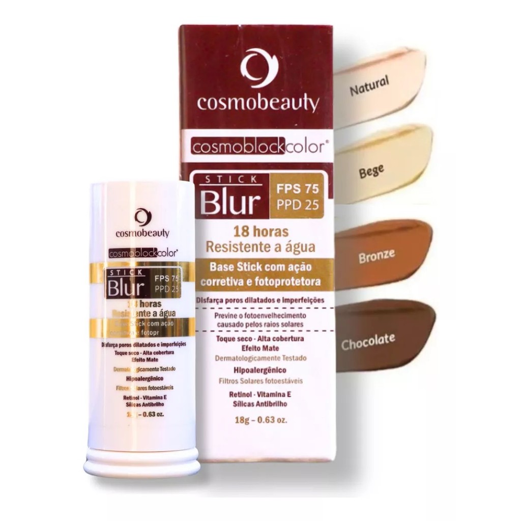 Stick Blur Cosmobeauty FPS 75 18h Resistente Água 18g | Shopee Brasil