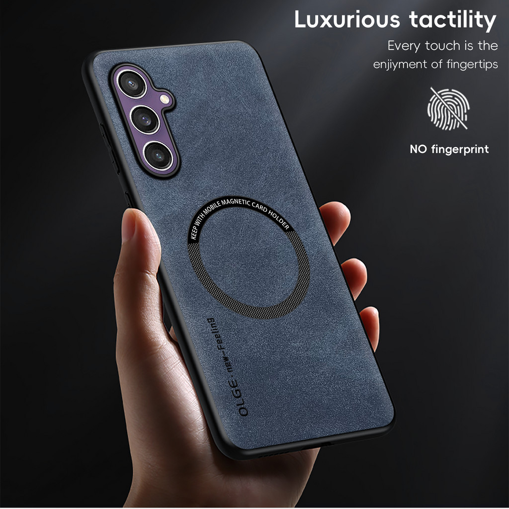 Capa De Couro Para Samsung Galaxy A15 A25 A35 A55 A14 A24 A34 A54 A05 A05s Carga Sem Fio Magsafe ...