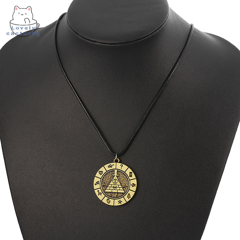 lovelycactushg Cartoon Gravity Falls Necklace Bill Cipher Time Stone ...