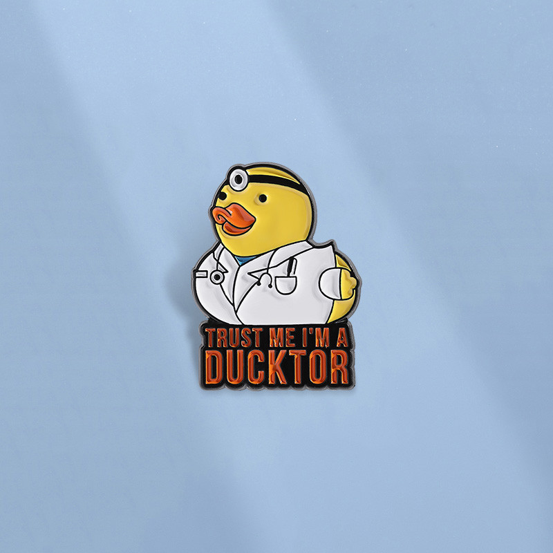 Broche De Pato Dos Desenhos Animados Engraçado Bonito Médico Pino ...