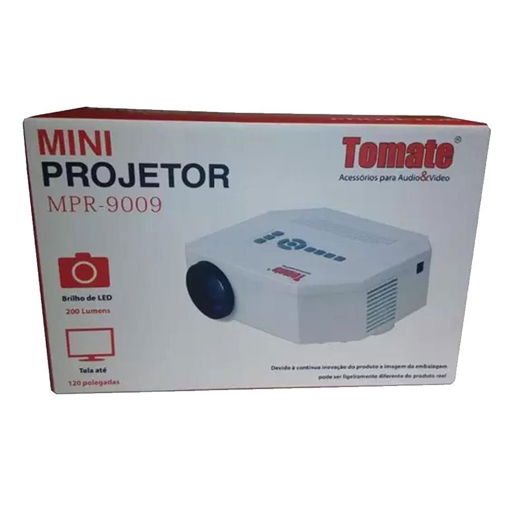Mini Projetor Led Tomate 200 Lumens MPR-9009 | Shopee Brasil