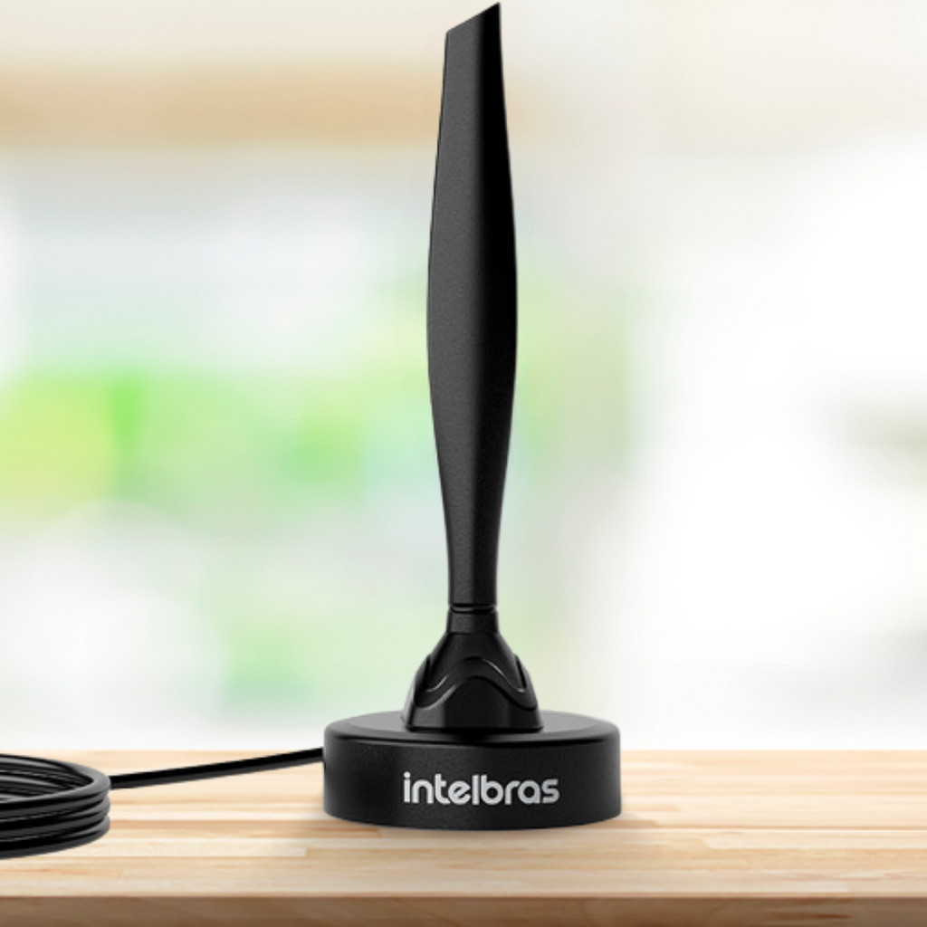 Antena Interna TV Digital Intelbras AI 1015 Preta Universal UHF-HDTV ...