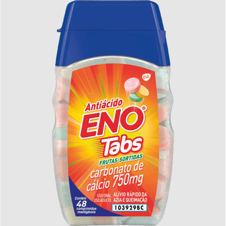 Eno Tabs Antiácido Sabor Frutas Sortidas Com 48 Comprimidos Mastigáveis ...