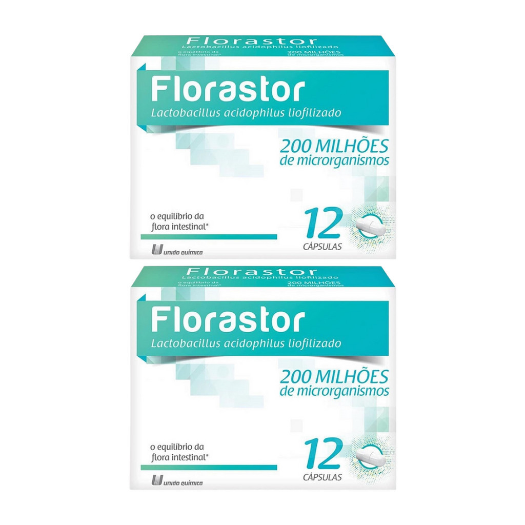 Kit Com 2 Probiótico Florastor 1 Bi 12caps – União Química | Shopee Brasil