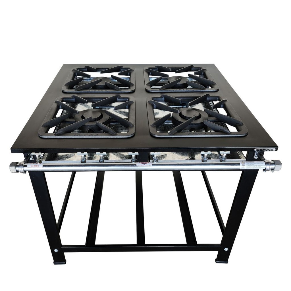 Fogão Industrial Gold 4 Bocas 2QS 2QD Baixa Pressão Perfil 10 Cefaz ...