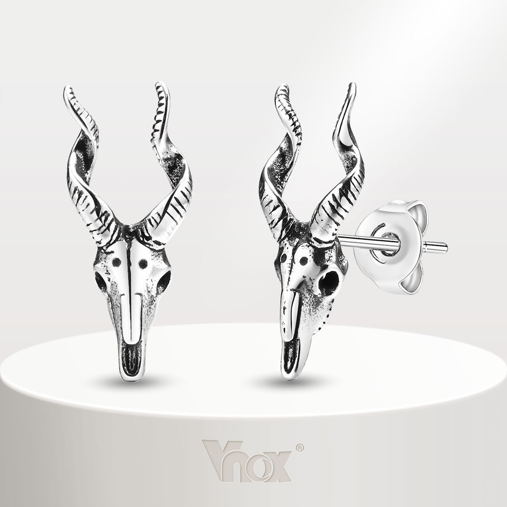 Vnox Punk Rock Brincos Masculinos , Gothic Goatic Goat Metal Head ...