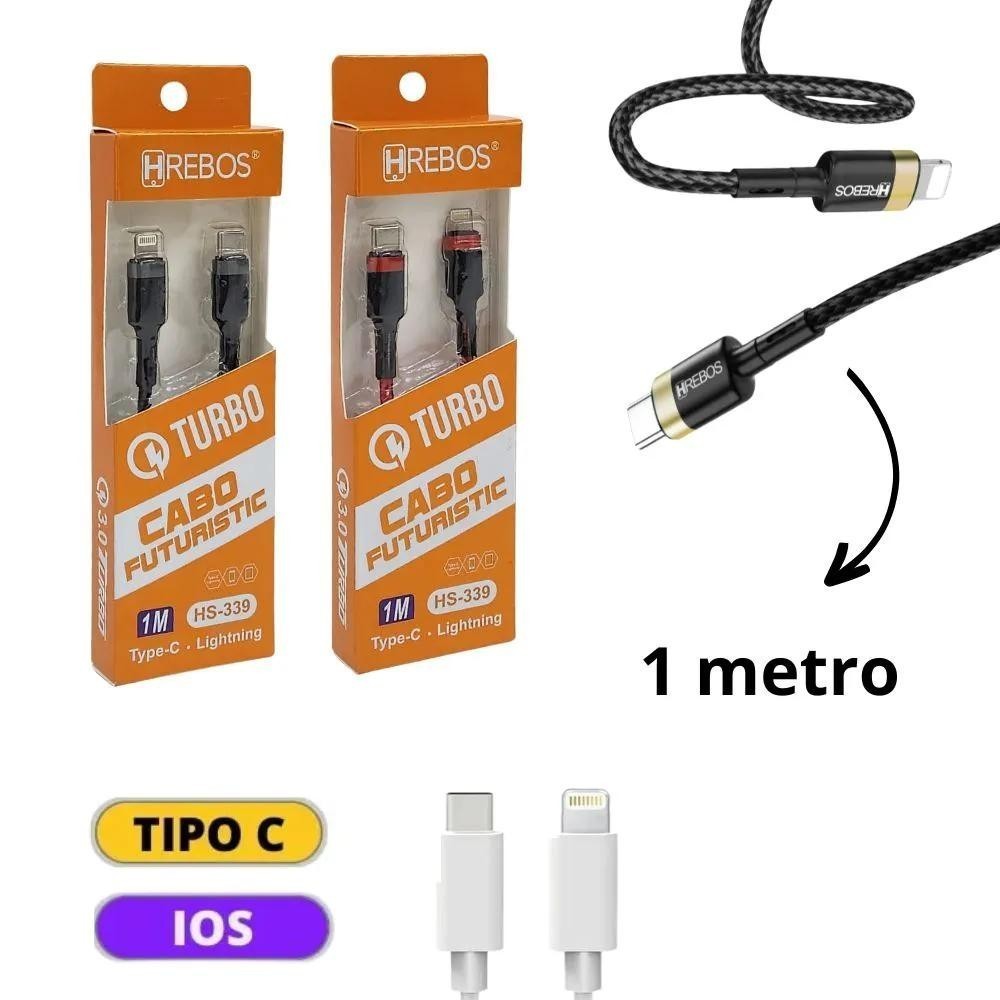 Cabo Turbo Reforçado Tipo C Lightning USBC Hrebos Atacado Hs-339 ...