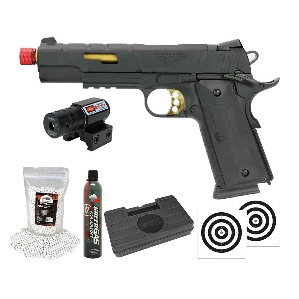 Pistola Airsoft GBB 1911 Black OPS Full Metal 6mm + Itens | Shopee Brasil