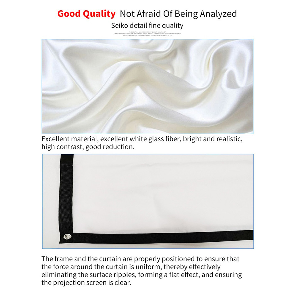 16 9 Cortina De Projetor Simples 60 72 84 100 120 Tela HD De 150 ...