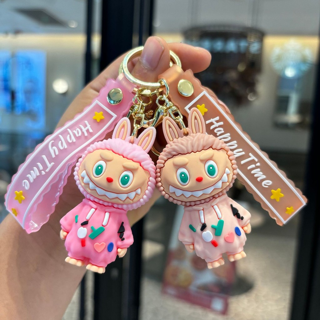 Labubu chaveiro boneca pingente bolha fosco bonito chaveiro garra ...