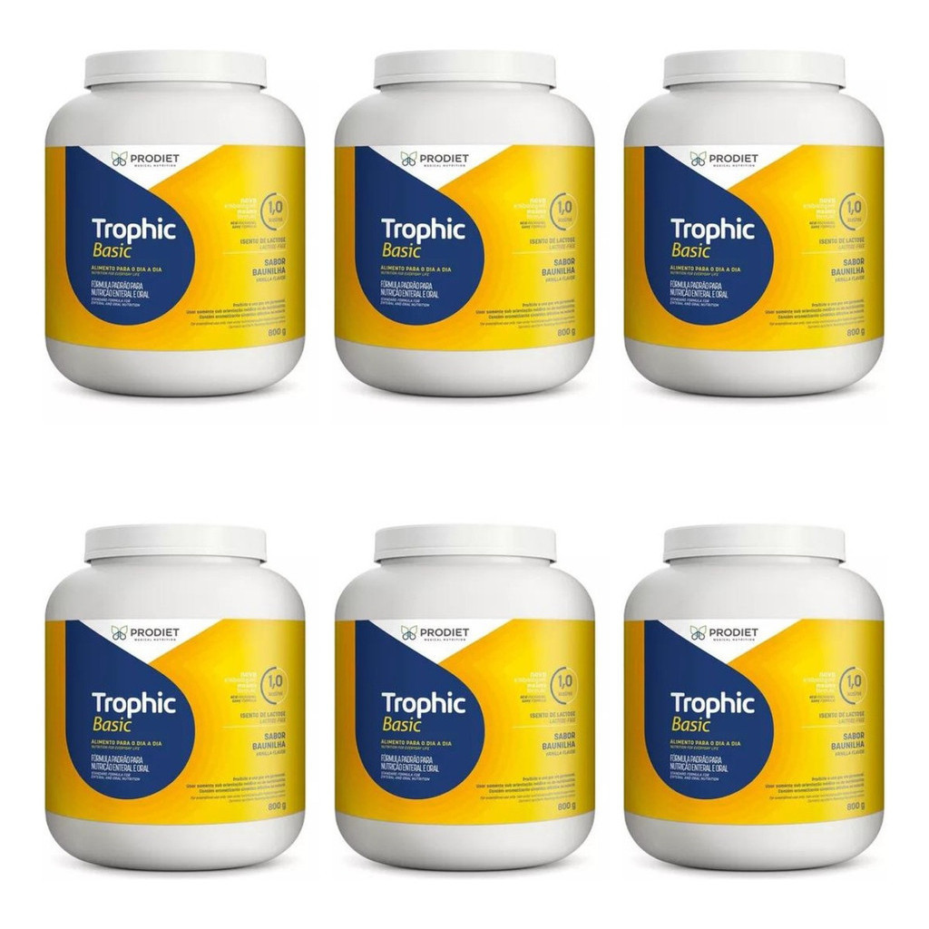 Kit com 6 unidades de Trophic Basic Enteral 800g | Shopee Brasil