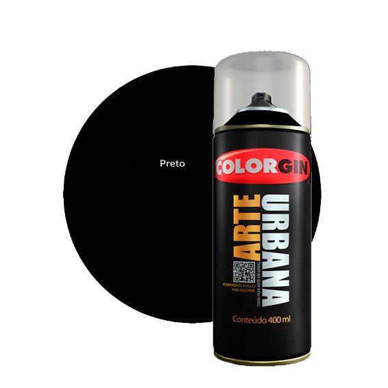 Tinta Fosca Arte Urbana Colorgin 400ml Preto | Shopee Brasil