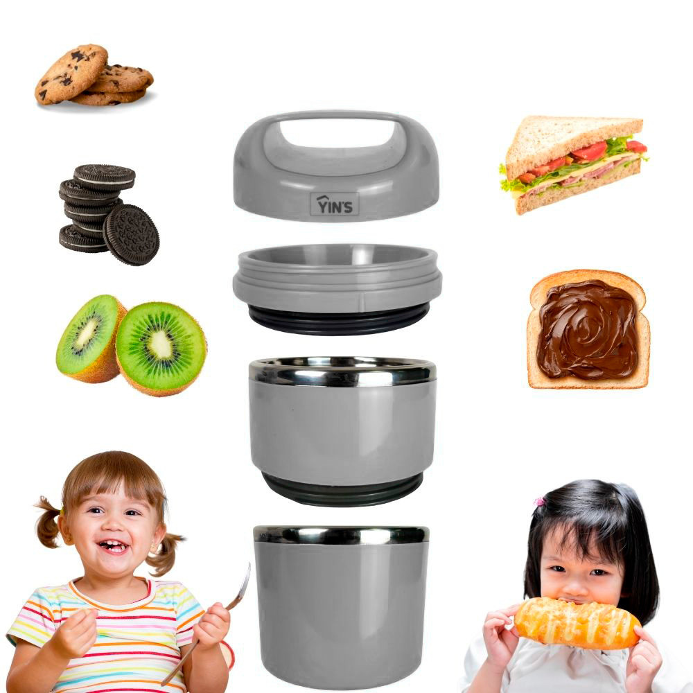 Marmita Tupperware Hermético Inox Fitnes Lancheira 3 Andares | Shopee ...