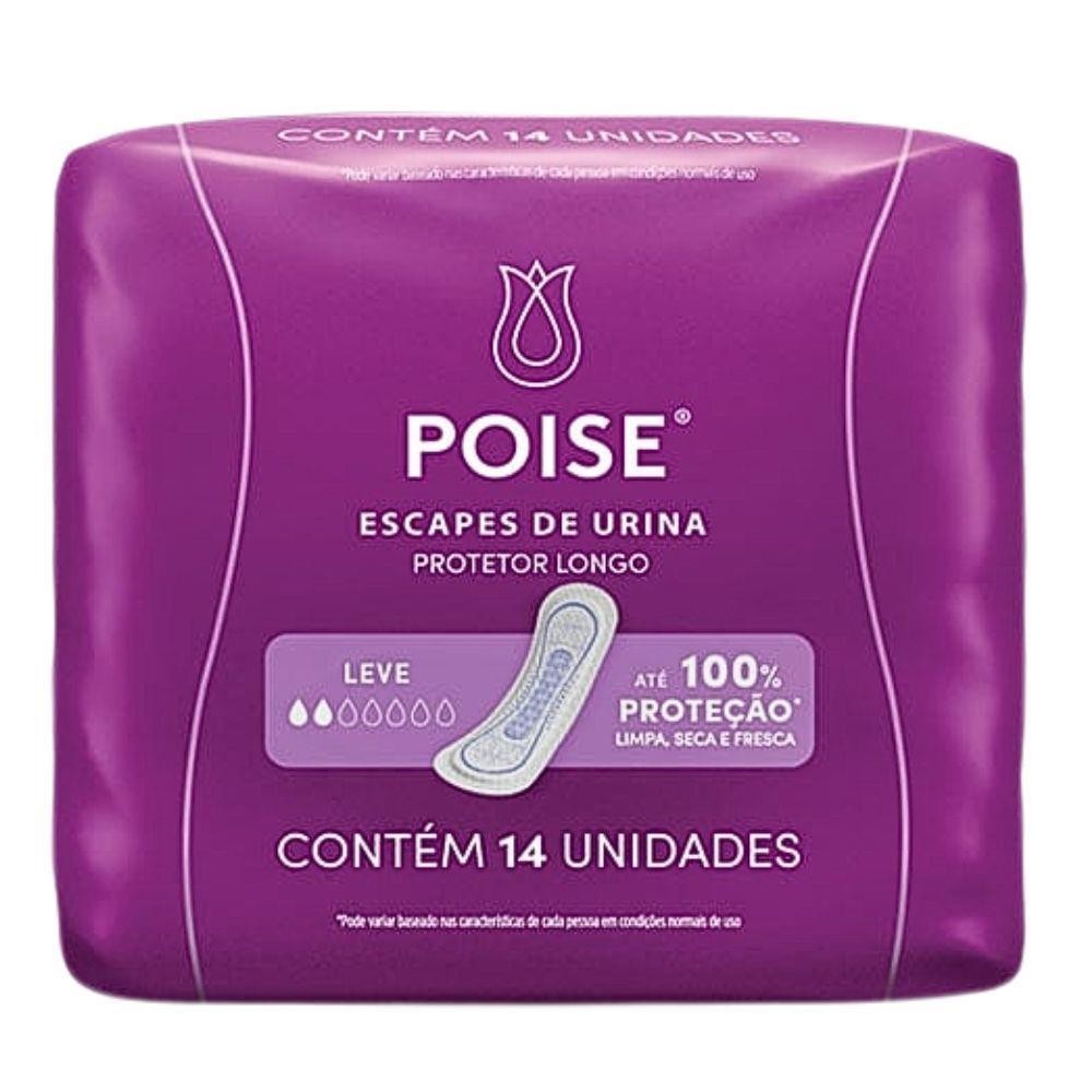 POISE PROTETOR DIÁRIO PARA ESCAPE DE URINA ABSORÇÃO LEVE COM 14 ...