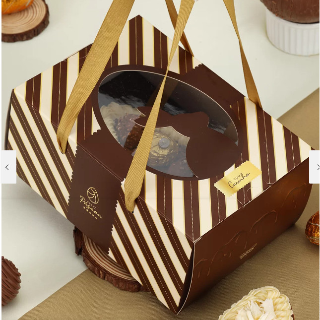 10 Caixa Premium com Alça 250g 350g Chocolate 3780 ( PASCOA JANGO 2024 ...