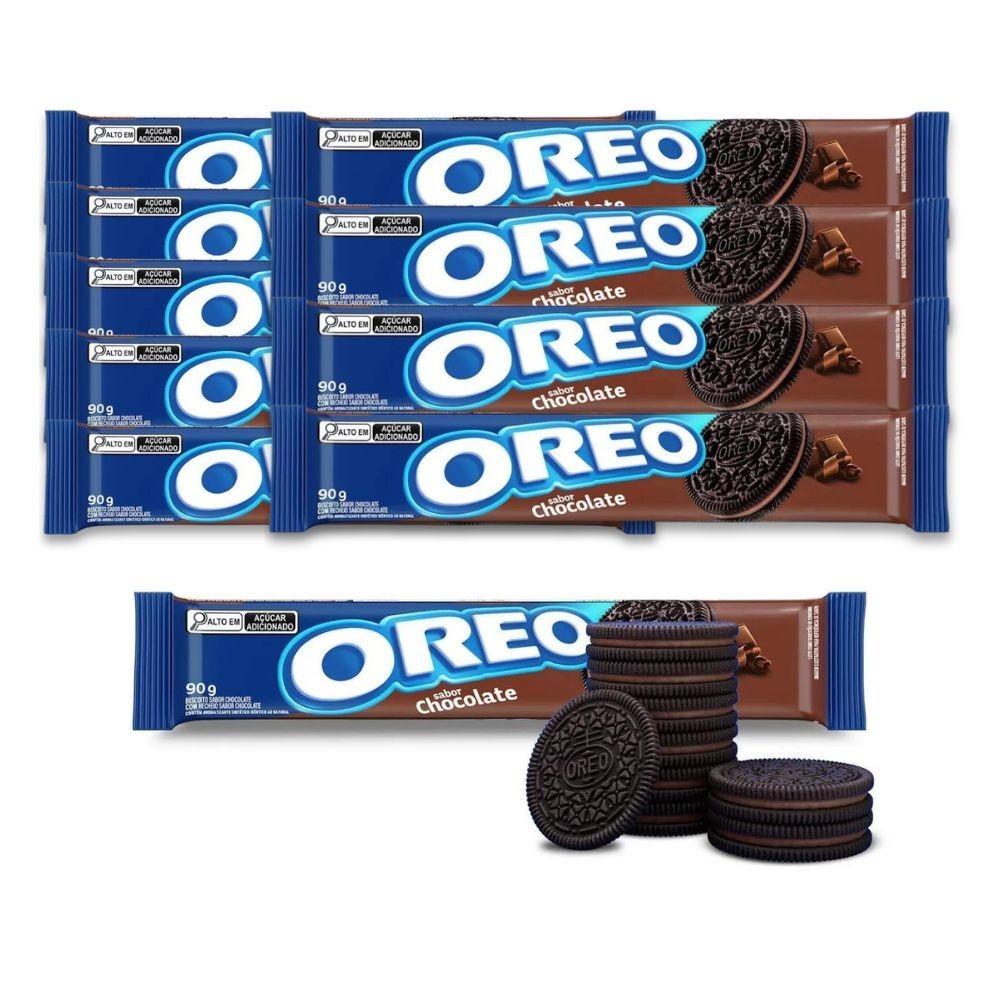 Biscoito Oreo Recheado Chocolate Kit 10 pacotes de 90g | Shopee Brasil